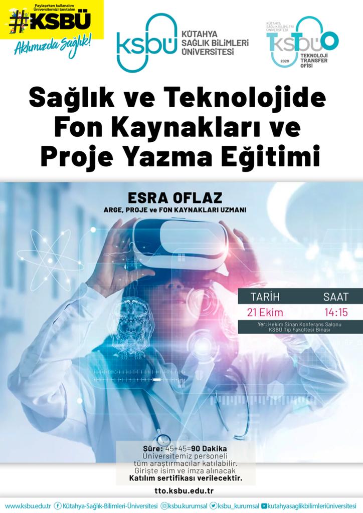 Sağlık ve Teknolojide Fon Kaynakları ve Proje Yazma Eğitimi